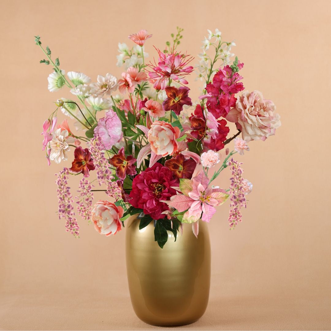 Zijden Boeket Royaal Jolie | Groot Roze-Wit Boeket – Sharon Flowers